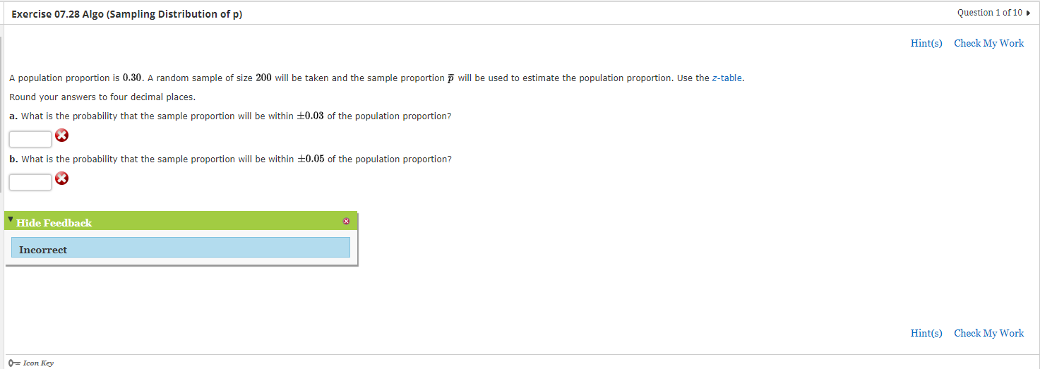Solved Exercise 07.28 Algo (Sampling Distribution of p) | Chegg.com