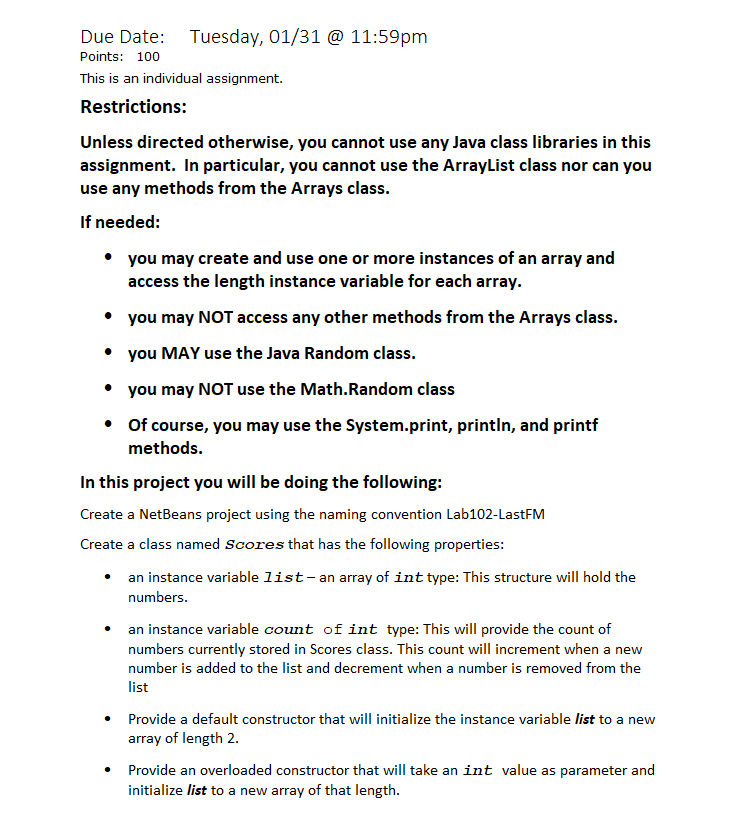 Solved Due Date: Tuesday, 01/31@11:59pm Points: 100 This is | Chegg.com