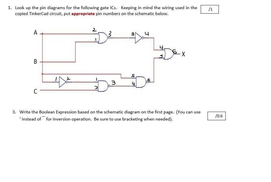 Solved 1. Look up the pin diagrams for the following gate | Chegg.com