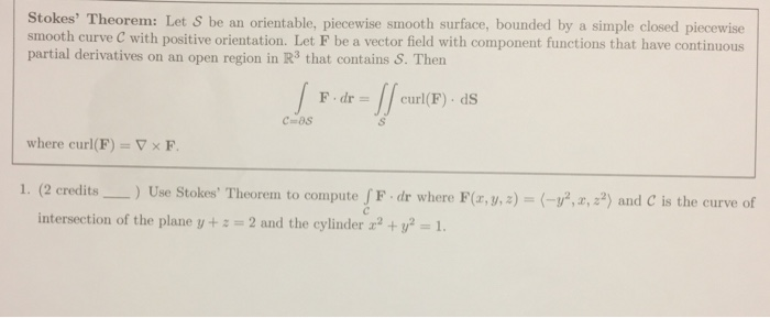 Solved Stokes Theorem: Let S be an orientable, piecewise | Chegg.com