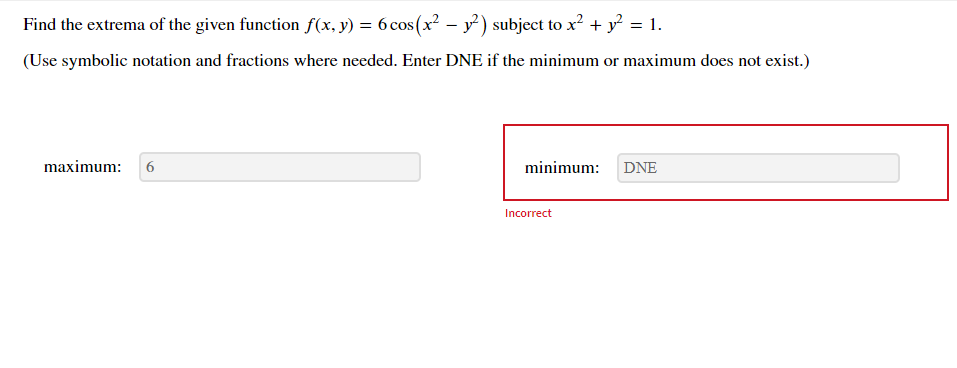 Solved Find the extrema of the given function | Chegg.com