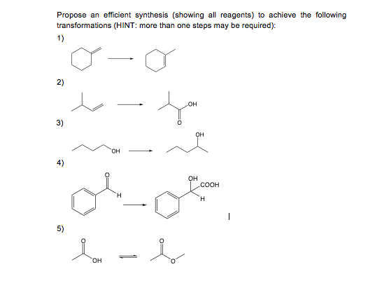 Solved Propose an efficient synthesis (showing all reagents) | Chegg.com