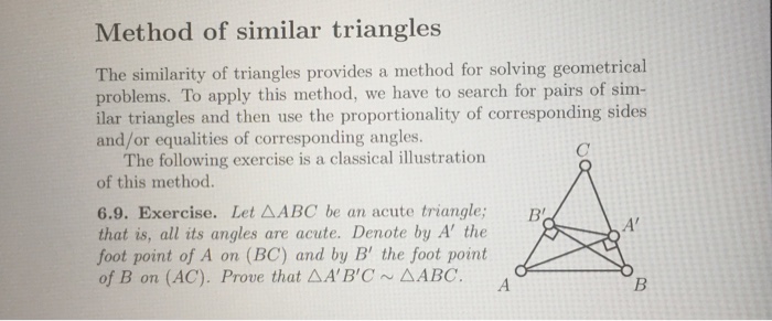 Solved Method of similar triangles The similarity of | Chegg.com