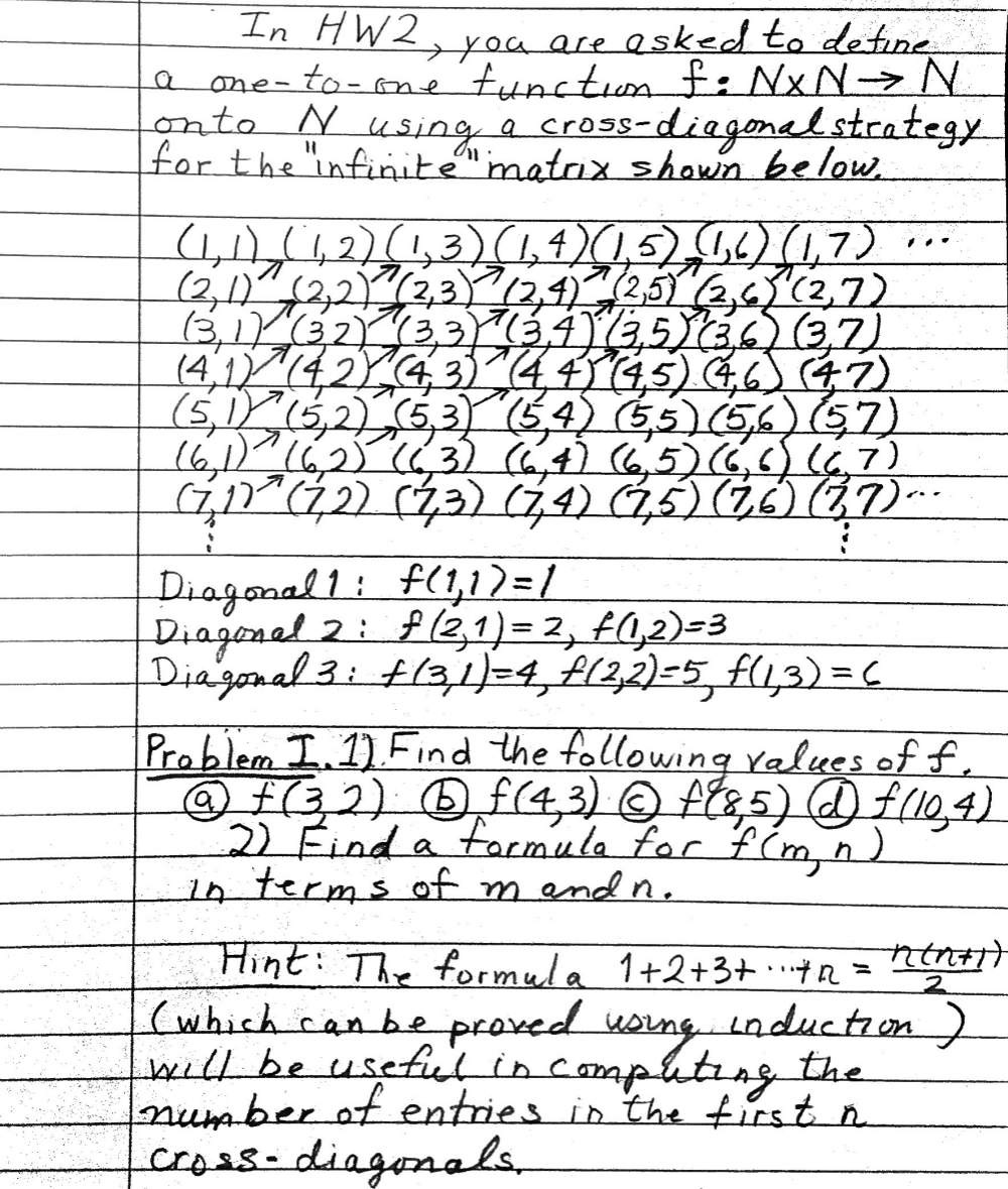 Solved In HW2, you are asked to define a one-to-one function | Chegg.com