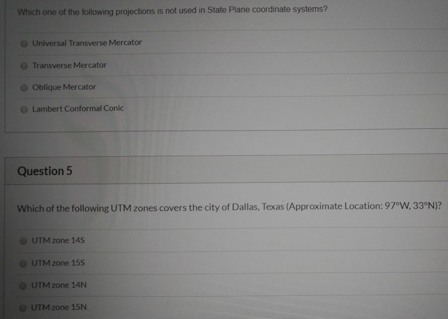Solved Which one of the following projections is not used in | Chegg.com