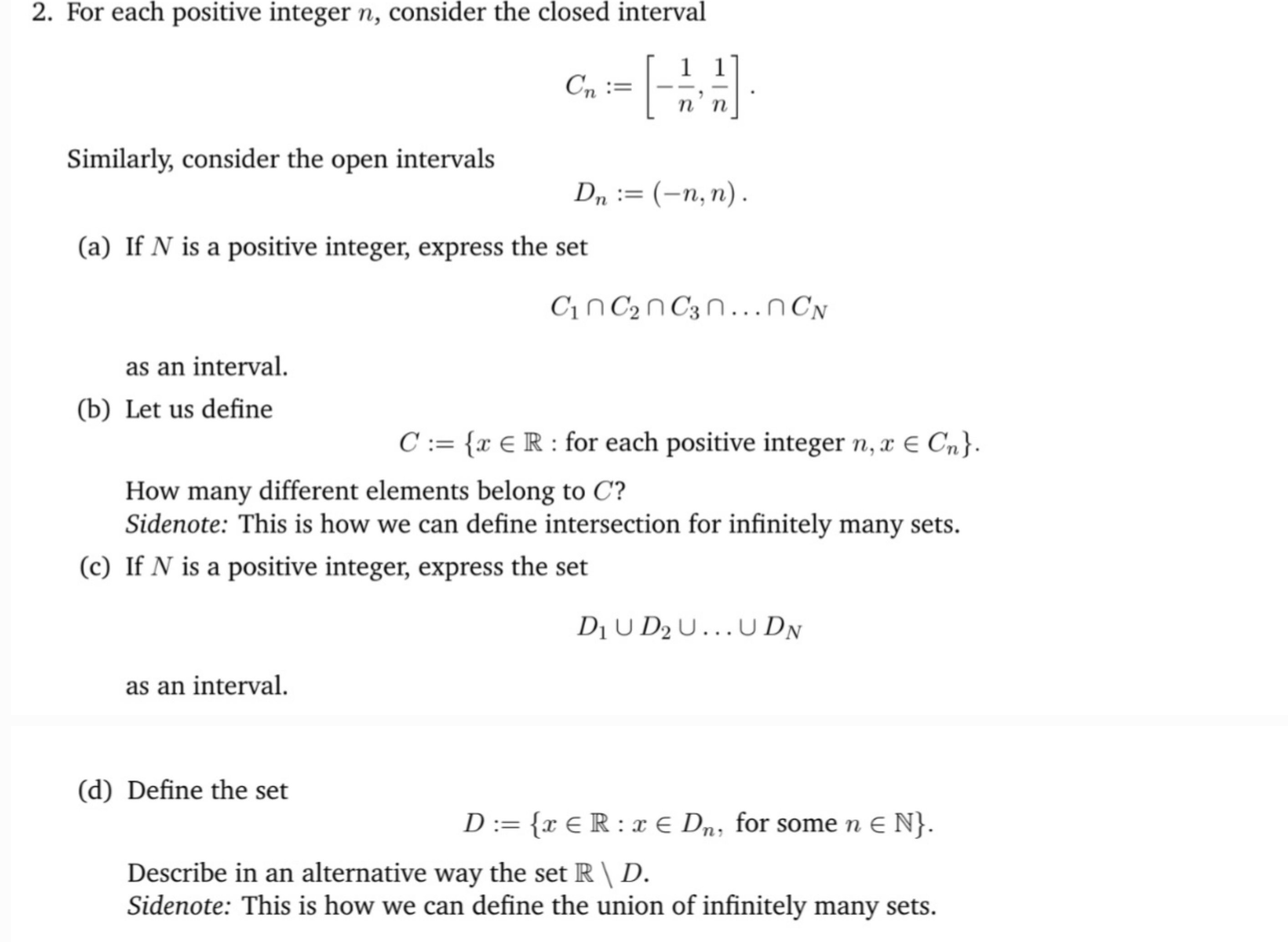Solved 2. For each positive integer n, consider the closed | Chegg.com