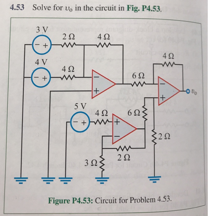 Solved 4.53 Solve for vo in the circuit in Fig. P4.53. 3 V | Chegg.com