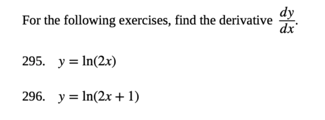 Solved For the following exercises, find the derivative dy | Chegg.com