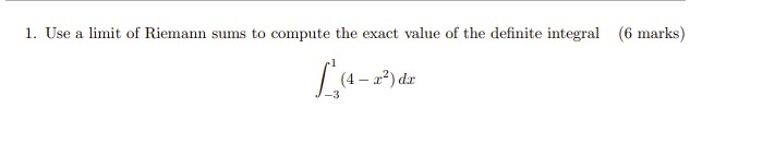 Solved Use a limit of Riemann sums to compute the exact | Chegg.com