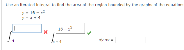 Solved Use an iterated integral to find the area of the | Chegg.com
