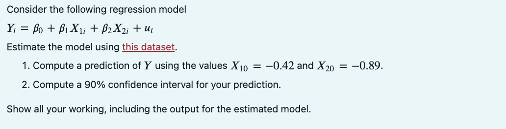 Solved Consider the following regression model | Chegg.com