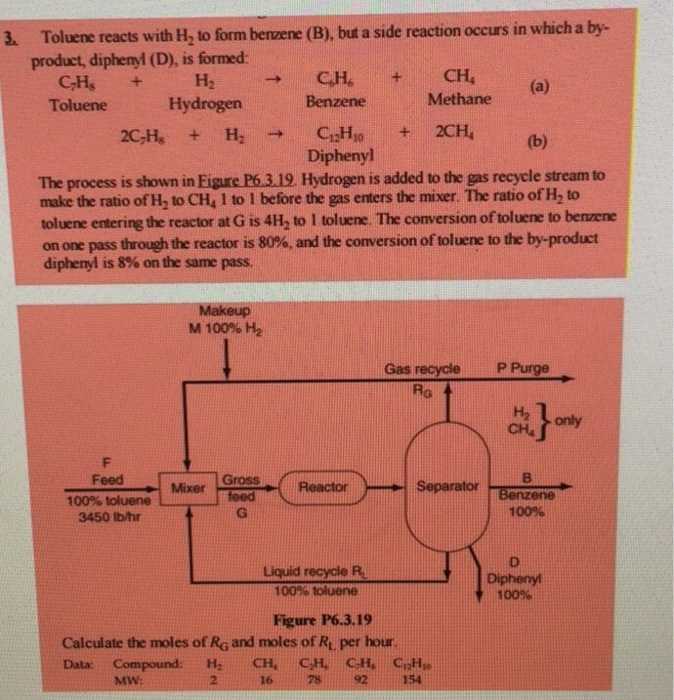 Solved Toluene reacts with H_2 to form be name (B), but a | Chegg.com