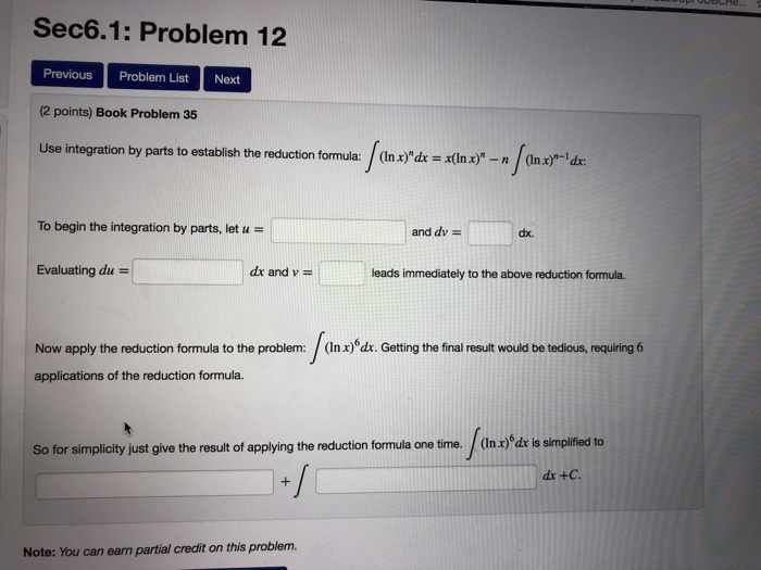 Solved Sec6.1: Problem 15 Previous Problem List (1 point) | Chegg.com