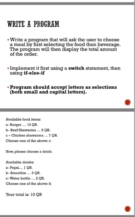 Solved WRITE A PROGRAM Write a program that will ask the | Chegg.com