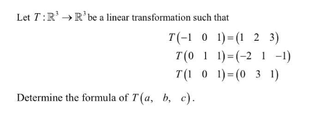 Solved Let T:R3→R3 be a linear transformation such that | Chegg.com