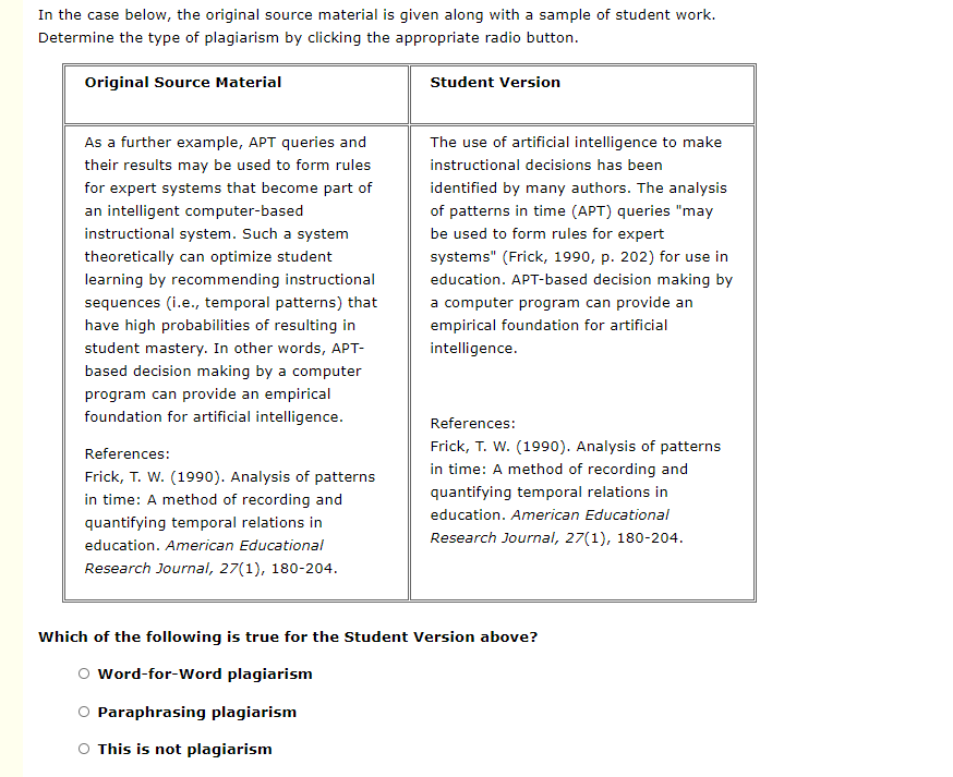 Solved In the case below, the original source material is | Chegg.com