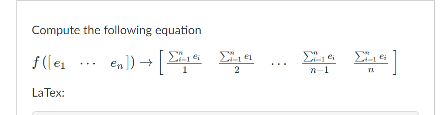 Solved Compute the following equation f ([e] en]) και - Ι Σ1 | Chegg.com