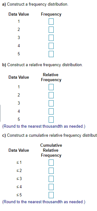 Solved Consider the discrete data in the table below. a) | Chegg.com