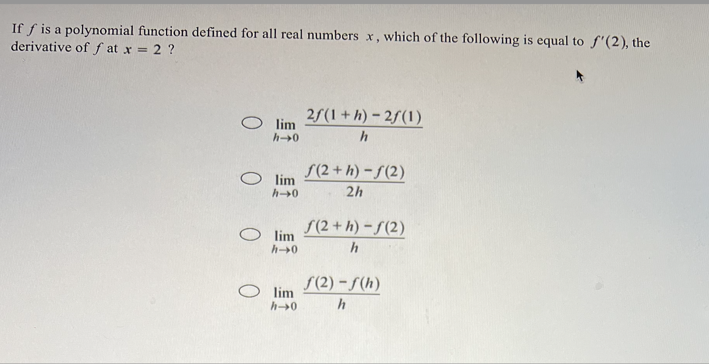 Solved If f is a polynomial function defined for all real | Chegg.com