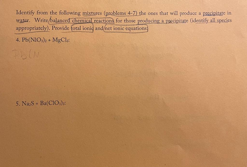 Solved Identify from the following mixtures (problems 4-7) | Chegg.com