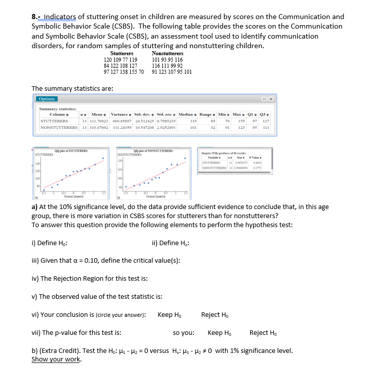 Solved 8.- Indicators of stuttering onset in children are | Chegg.com