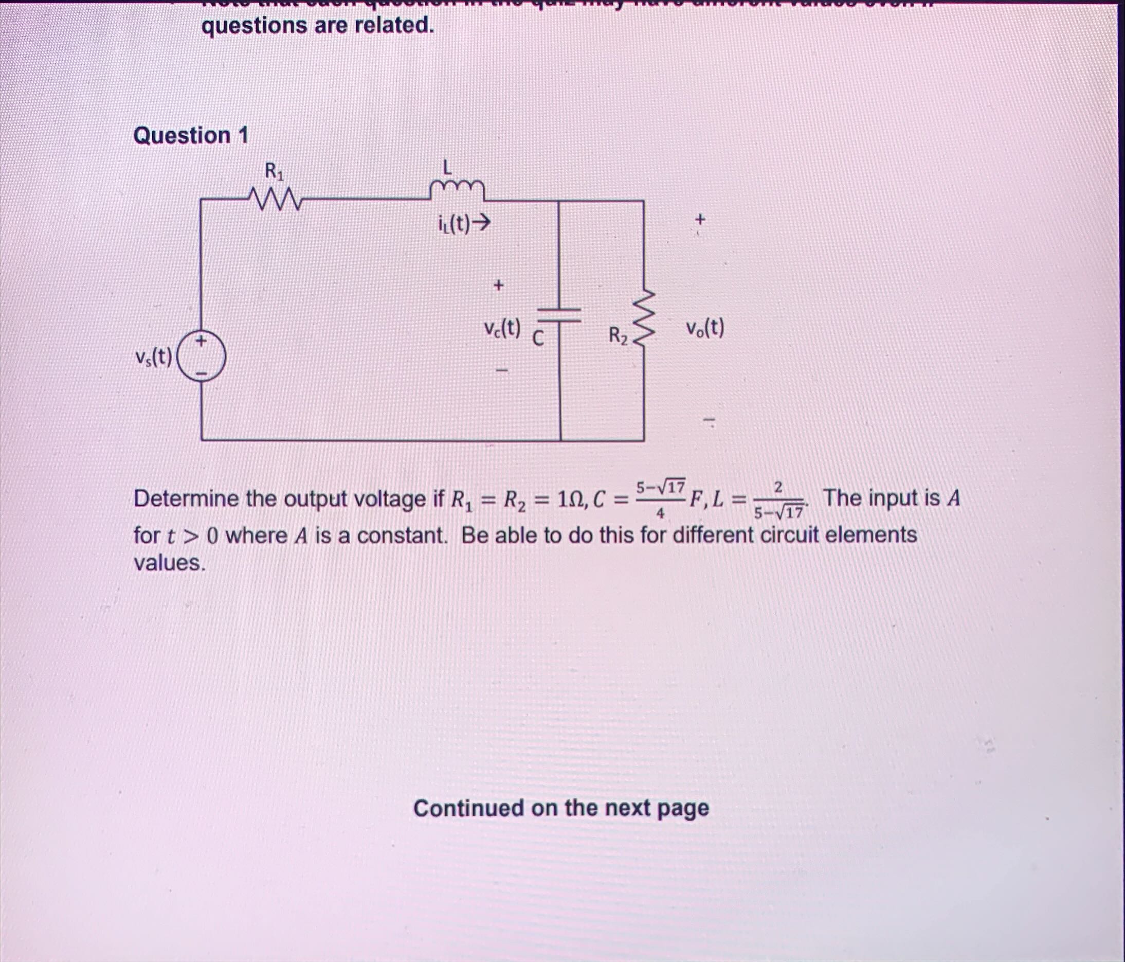 Solved questions are related. Determine the output voltage | Chegg.com