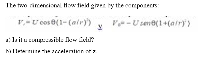 Solved The two-dimensional flow field given by the | Chegg.com