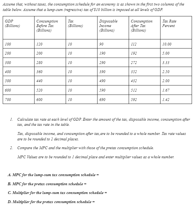 Solved Assume that, without taxes, the consumption schedule | Chegg.com Solved Assume that, without taxes, the consumption schedule | Chegg.com