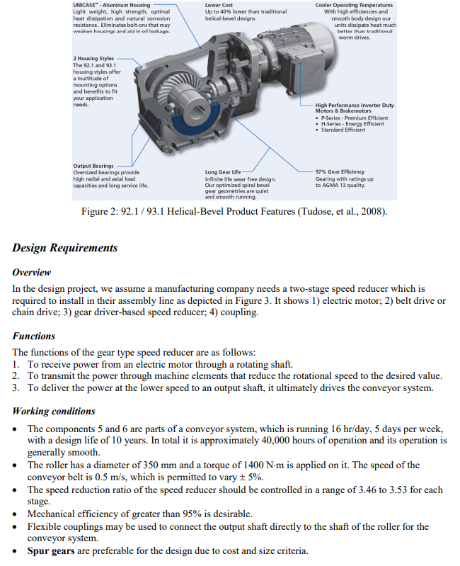 Solved Design of a 2 stage speed reducer I need to design a | Chegg.com