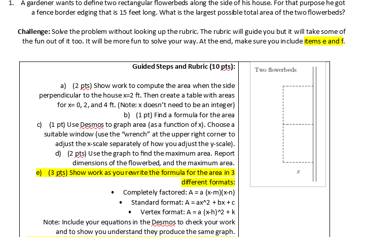Solved 1. A gardener wants to define two rectangular | Chegg.com