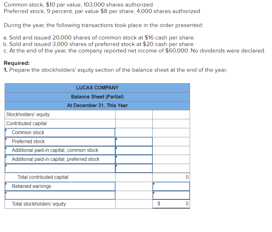 Solved Common stock, $10 par value, 103,000 shares | Chegg.com