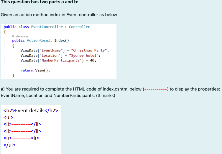 Solved This question has two parts a and b: Given an action | Chegg.com