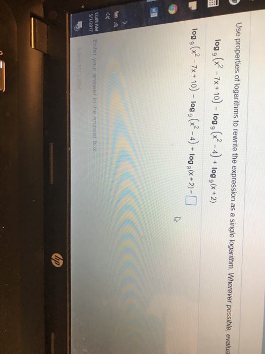 Solved Use properties of logarithms to rewrite the | Chegg.com