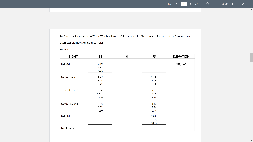 Given the following set of Three Wire Level Notes, | Chegg.com