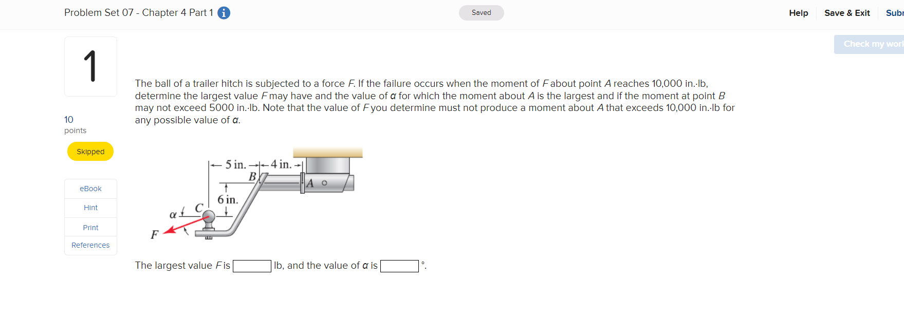 Solved Problem Set 07 - Chapter 4 Part 1 i Saved Help Save & | Chegg.com