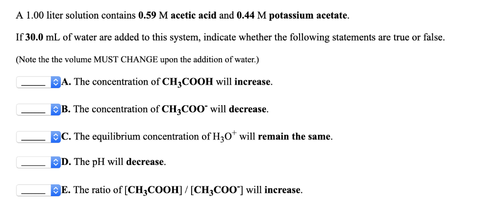 Solved A 1.00 liter solution contains 0.59 M acetic acid and | Chegg.com