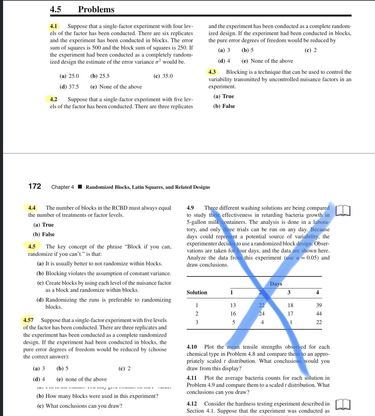 Solved 4.1 Suppose that a single-factor experiment with four | Chegg.com