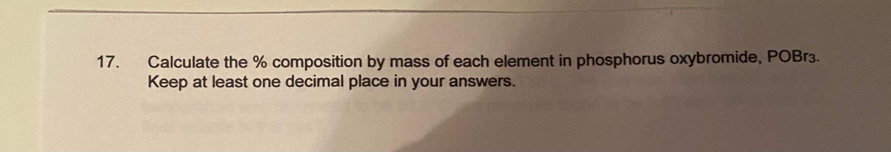 Solved Calculate the \% composition by mass of each element | Chegg.com