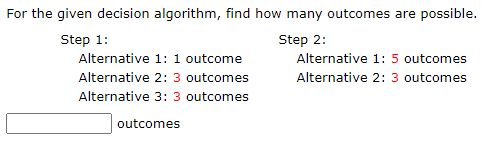 Solved For the given decision algorithm, find how many | Chegg.com