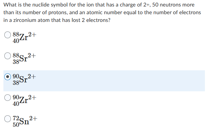 Solved What is the nuclide symbol for the ion that has a | Chegg.com