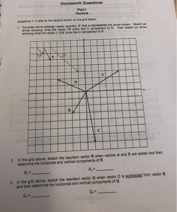 Solved Homework Questions Part Vectors Questions 1-3 refer | Chegg.com