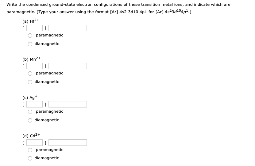 Solved Write The Condensed Ground State Electron