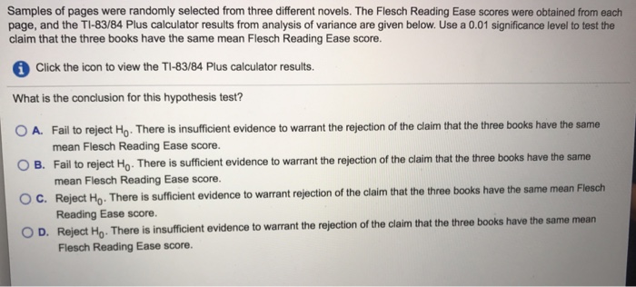 Solved Samples of pages were randomly selected from three | Chegg.com