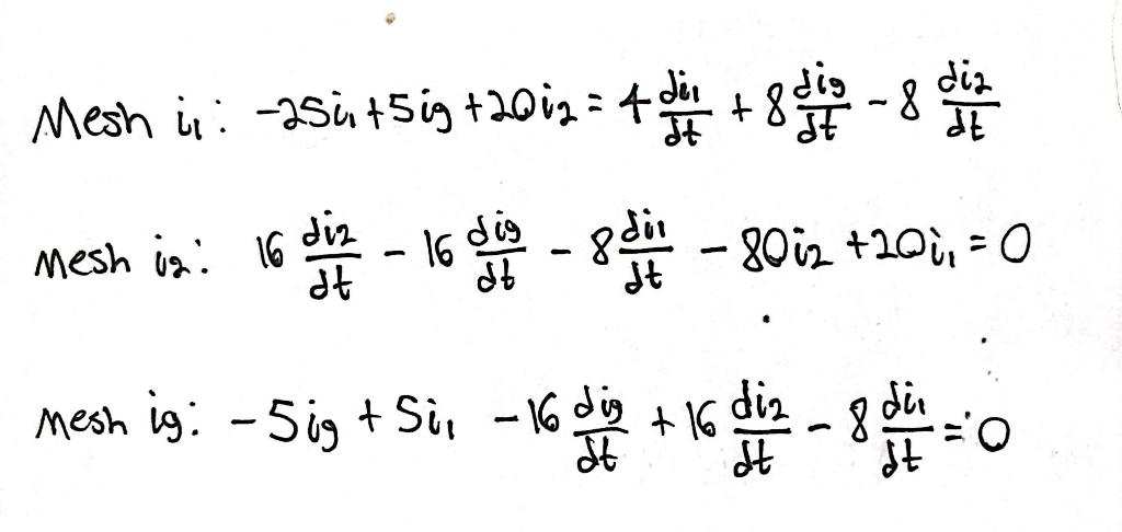 Solved So I wrote the mesh equations but I don't know how to | Chegg.com