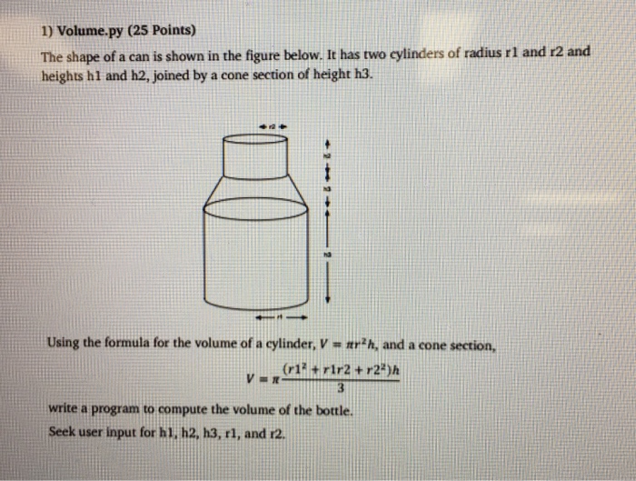 Solved The shape of a can is shown in the figure below. It | Chegg.com