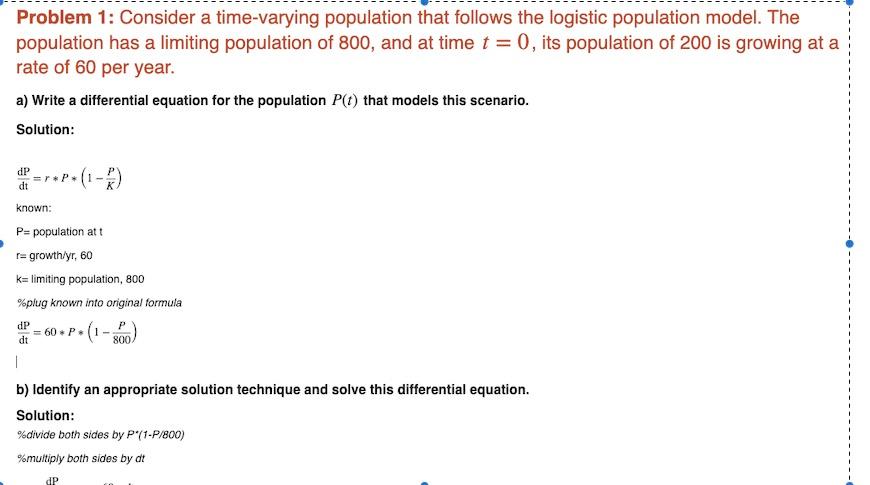 Solved Problem 1: Consider a time-varying population that | Chegg.com