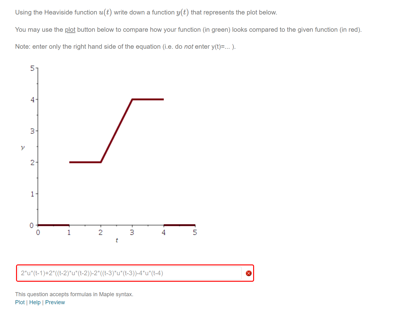 Using the Heaviside function u(t) write down a | Chegg.com