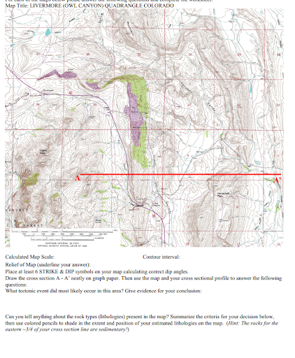 Solved Calculated Map Scale:Comour interval:Relief of Map | Chegg.com