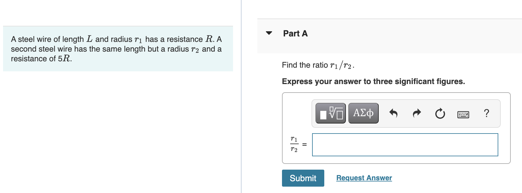 Solved A steel wire of length L and radius r1 has a | Chegg.com