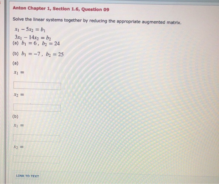 Solved Anton Chapter 1, Section 1.6, Question 19 Solve the | Chegg.com
